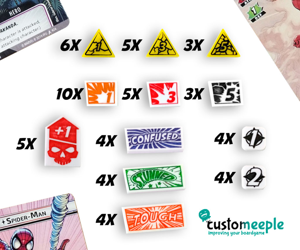 Marvel Champions compatible Tokens Pack (57 units) – Customeeple