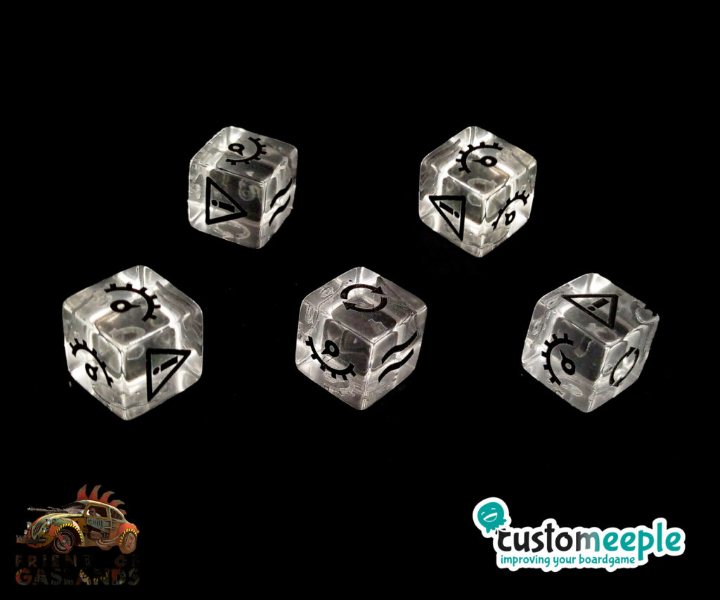 Gaslands compatible 16mm Dice set “Basic” (5 units) – Customeeple